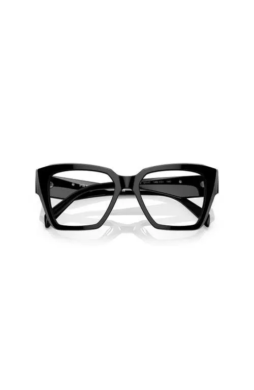 Prada 51mm Square Full Rim Eyeglasses - Black