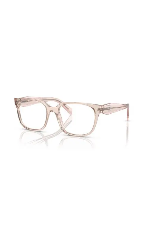 Prada 54mm Rectangle Optical Glasses - Pink