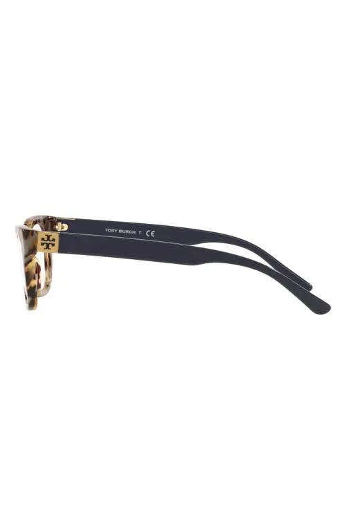 Tory Burch 52mm Square Optical Eyeglasses - Tort