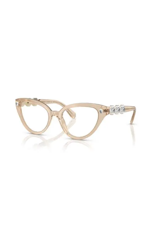 SWAROVSKI 51mm Cat Eye Optical Glasses - Beige