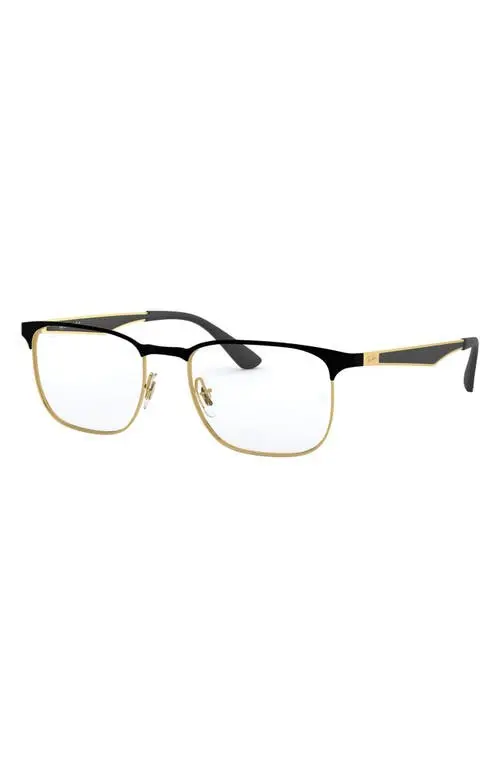 Ray-ban Rectangle Full Rim Eyeglasses - Gold/black