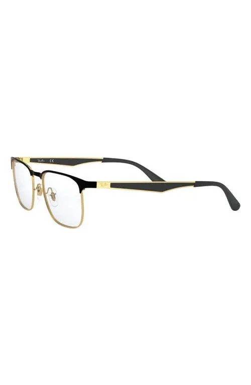 Ray-ban Rectangle Full Rim Eyeglasses - Gold/black