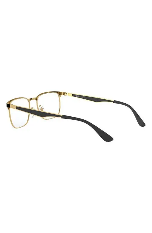 Ray-ban Rectangle Full Rim Eyeglasses - Gold/black