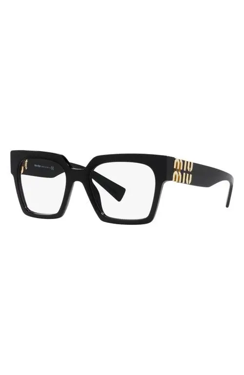 Miu Miu 52mm Square Optical Glasses - Black