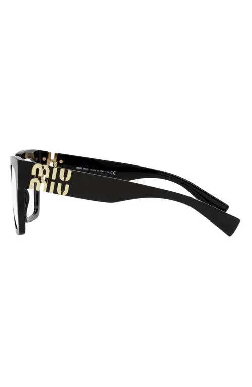 Miu Miu 52mm Square Optical Glasses - Black