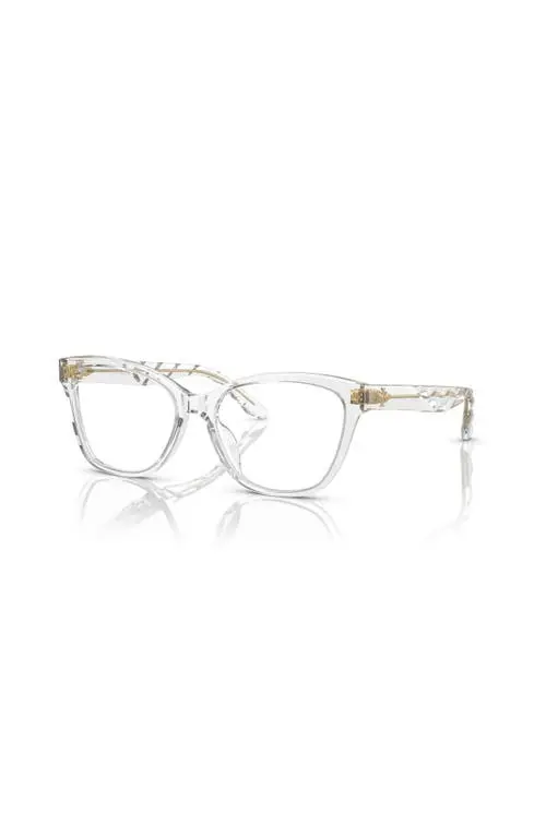 Tory Burch 53mm Rectangle Optical Glasses - Transparent