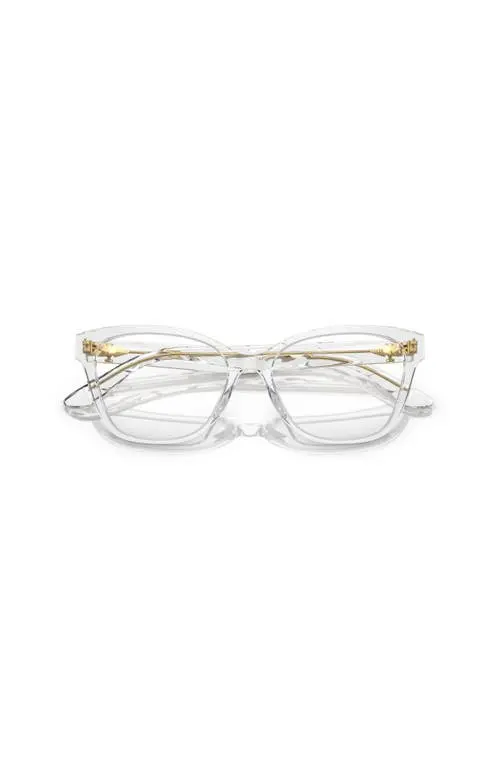Tory Burch 53mm Rectangle Optical Glasses - Transparent
