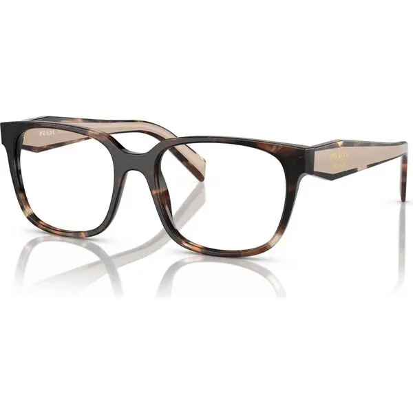 Prada 52mm Rectangle Eyeglasses - Brown