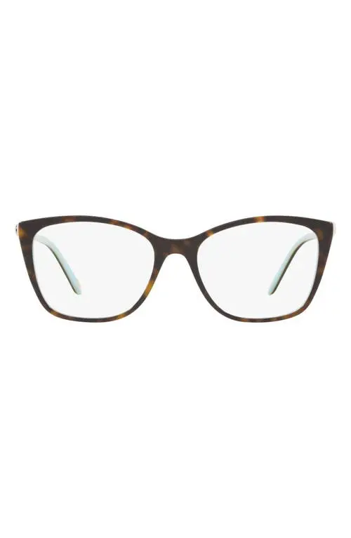 Tiffany & Co. 54mm Square Eyeglasses - Havana/blue
