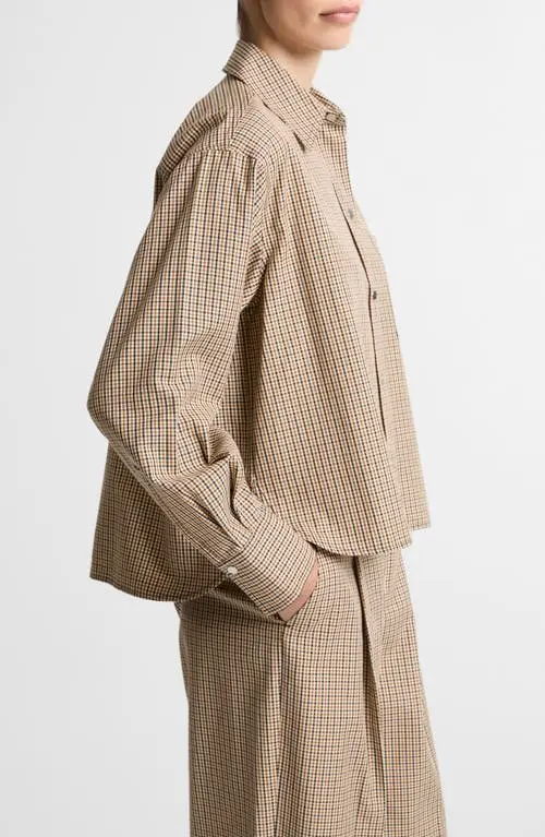 Vince Plaid Oversized Cropped Shirt