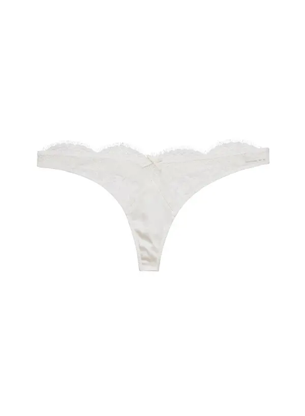 FLEUR DU MAL Frankie Lace Thong - Ivory