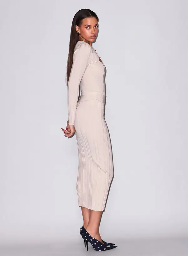 FLEUR DU MAL Rib Maxi Skirt - Tahini