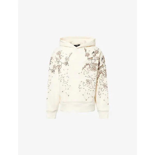 Amiri Cotton Hoody With Sparrow Embroidery