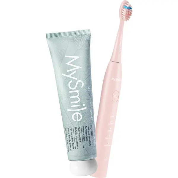 MYSMILE Dy156 Electric Toothbrush & Nano-hydroxyapatite Toothpaste Bundle - Pastel Pink