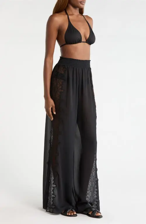 Ramy Brook Athena Lace Cover-up Pants - Black