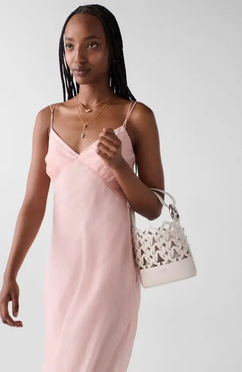 Kate Spade New York Halo Woven Mini Bucket Bag - Cream