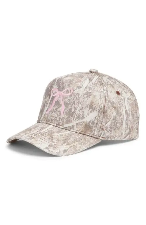 FRIDAY FEELIN’ Embroidered Bow Baseball Cap - Camo