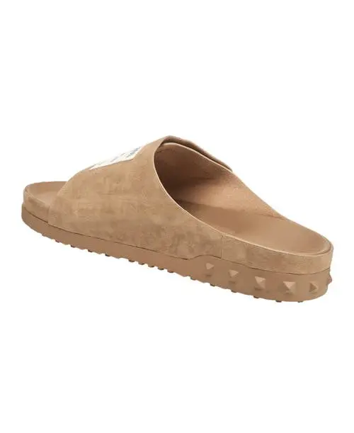 True Religion Cudi Velcro Strap Open Toe Sandals - Taupe