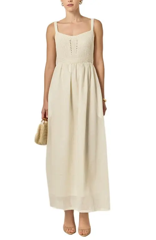 English Factory Mixed Media Open Back Dress