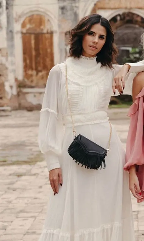EVA INNOCENTI Maria Mini Crossbody Bag With Fringe