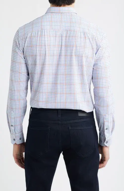 Johnston & Murphy Xc Motion Performance Knit Button-up Shirt - Multi Plaid
