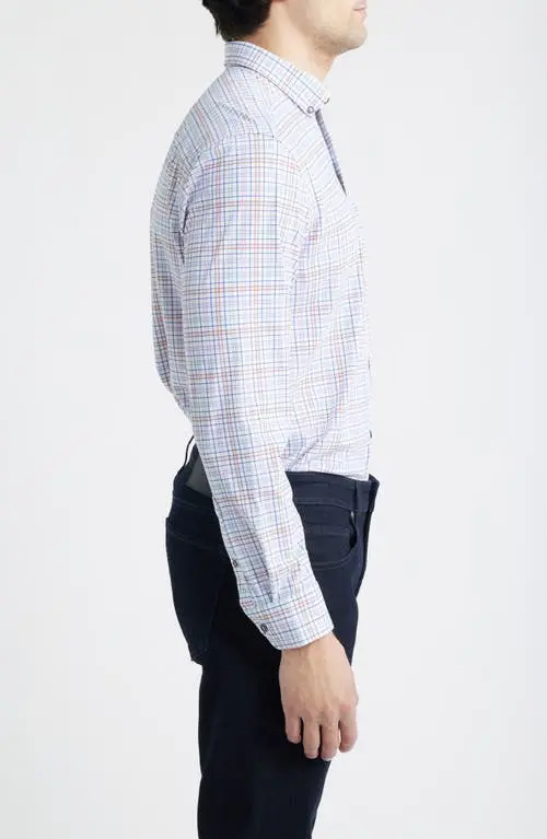 Johnston & Murphy Xc Motion Performance Knit Button-up Shirt - Multi Plaid