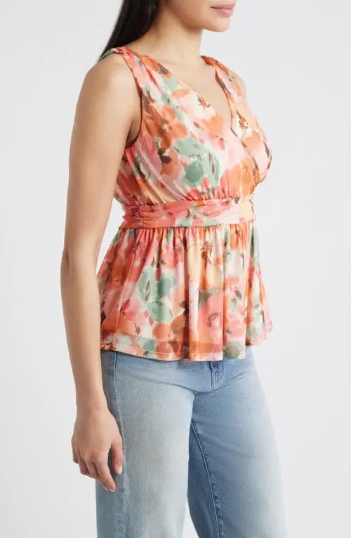Loveappella Sleeveless Peplum Top - Blush