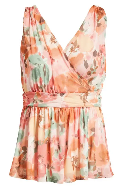 Loveappella Sleeveless Peplum Top - Blush