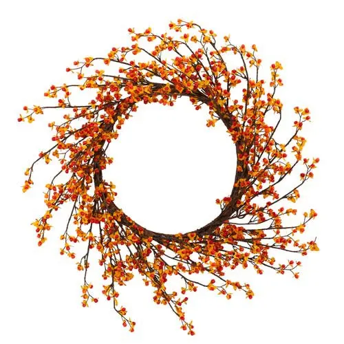 NEARLY NATURAL 24-in Sweet Bitter Wreath - Orange