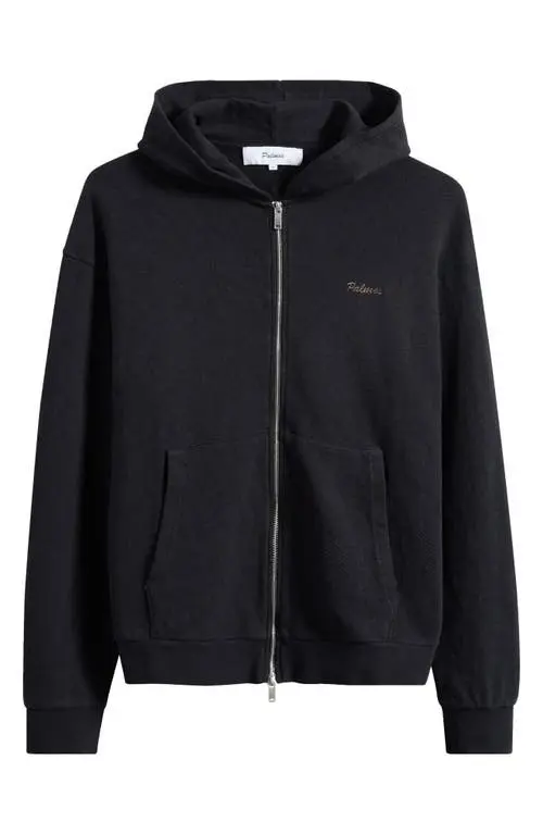 PALMES Waffle Stitch Full Zip Hoodie - Black