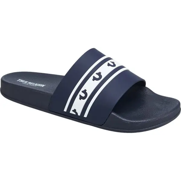True Religion Snoop Colorblock Logo Pool Slides