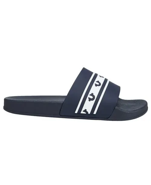 True Religion Snoop Colorblock Logo Pool Slides