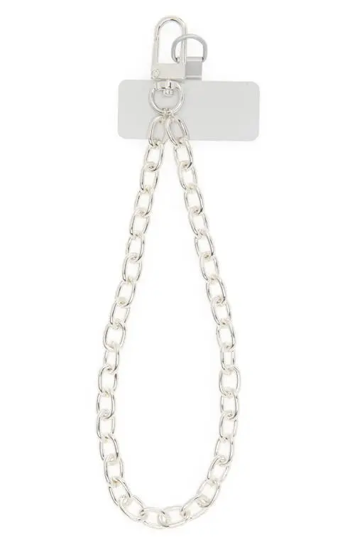 Chelsea28 Oval Chain Link Phone Wrist Strap - Silver