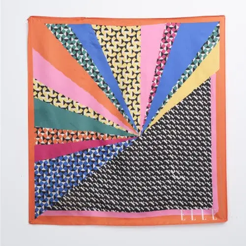 ELLE COLLECTION Printed Satin Scarf - Multi