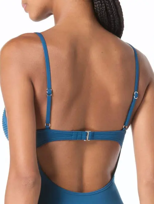 Michael Kors Rhinestone Embellished One-piece Swimsuit - River Blue