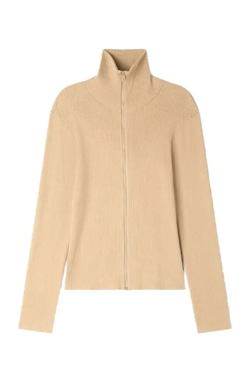 Sandro Zip Cardigan With Standing Collar