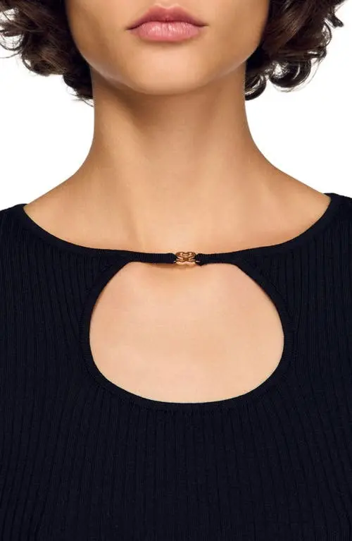 Sandro Openwork Collar Sweater
