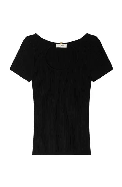 Sandro Openwork Collar Sweater