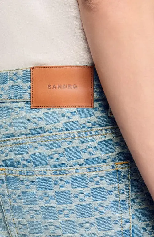 Sandro Regular-fit Square Cross Jacquard Jeans