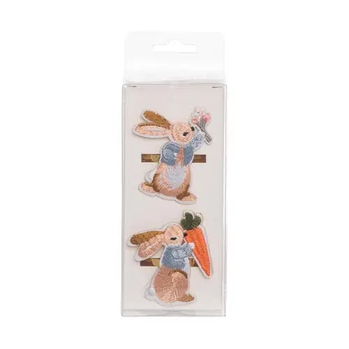 C&F HOME Easter Rabbit Holding Carrot Decorative Set Of 4 Gold Napkin Rings