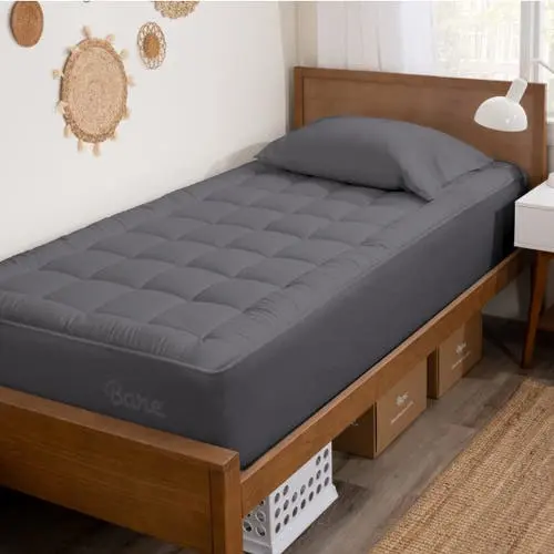 BARE HOME Cotton Top Mattress Pad - Grey