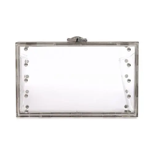 DESERI Halo Crossbody Clutch With Fox Head Clasp - Silver