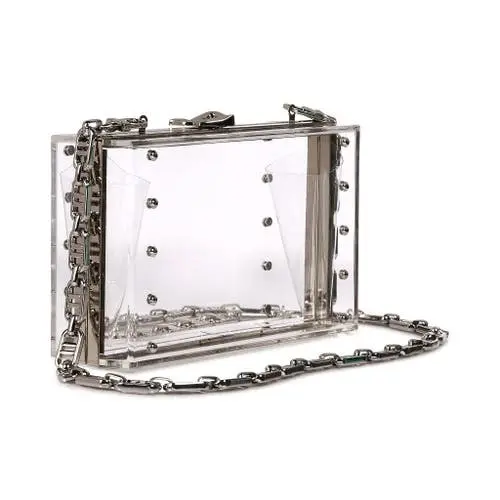 DESERI Halo Crossbody Clutch With Fox Head Clasp - Silver