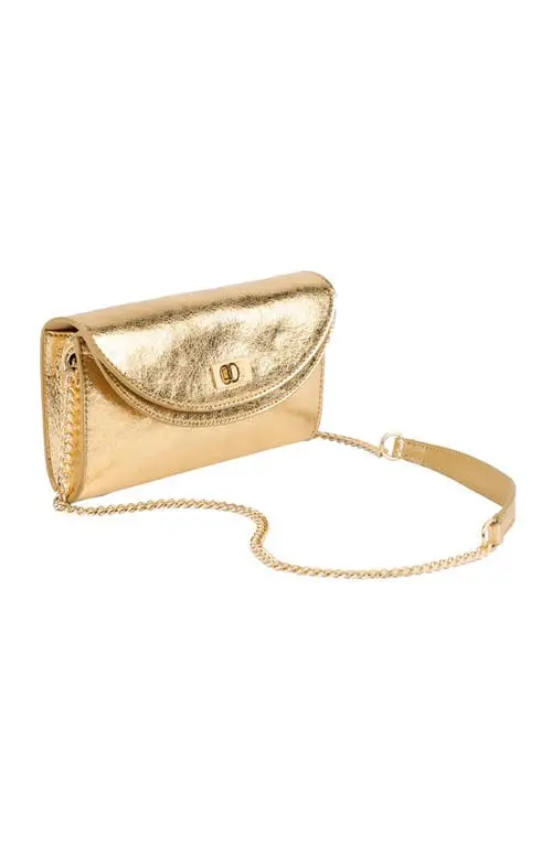 Sandro Mambo Metallic Leather Clutch