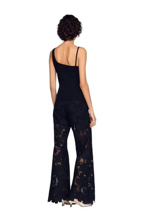 Sandro Asymmetric Knit Top With Strap