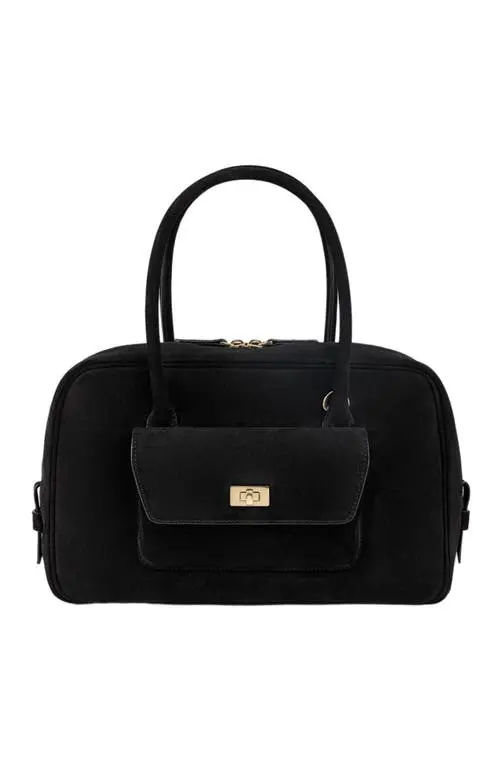 Sandro Ezmeh Suede Bag - Black
