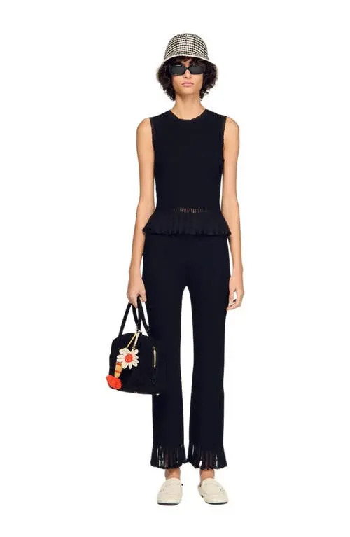 Sandro Ezmeh Suede Bag - Black