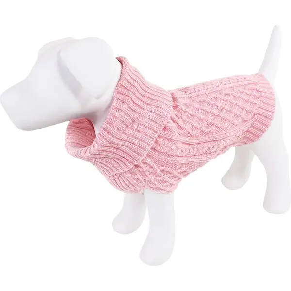 LUVABLE FRIENDS Cableknit Pet Sweater - Pink