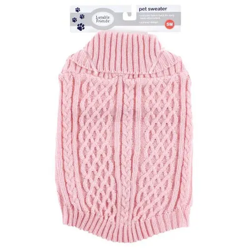 LUVABLE FRIENDS Cableknit Pet Sweater - Pink