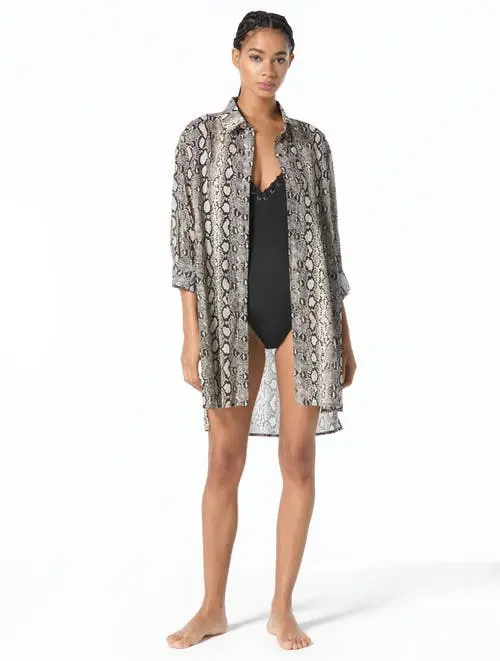 Michael Kors Laced Grommets Cross Back One-piece Swimsuit